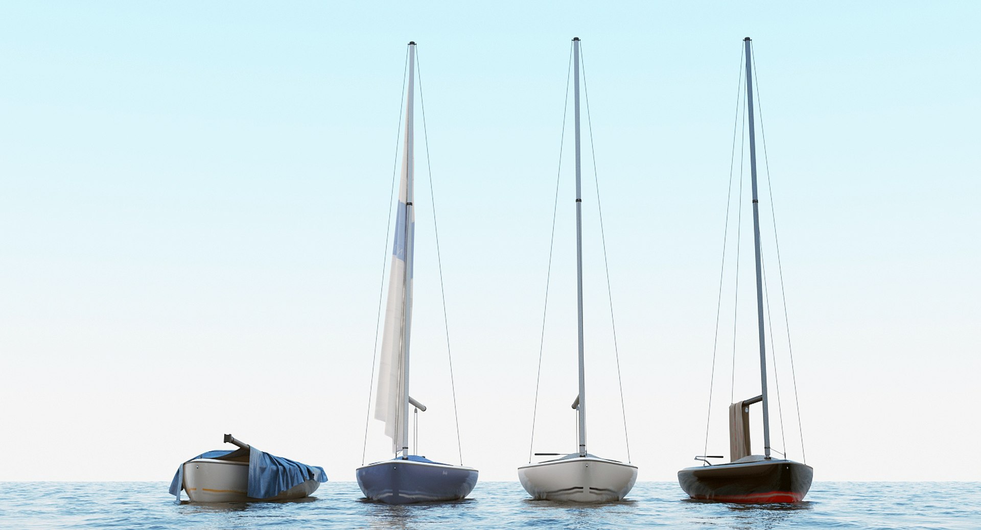 Hunter 15 sailboats sail boats 3D - TurboSquid 1567361