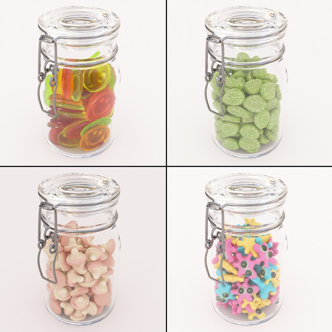 3D Candy Jars Model - TurboSquid 1707529