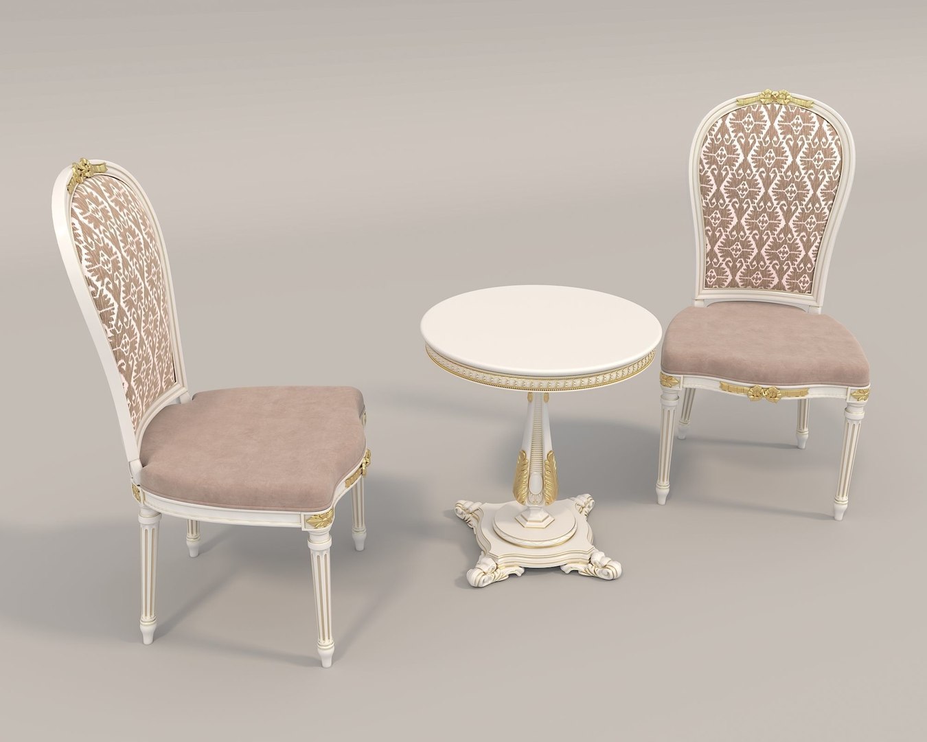 Classic European Style Table And Chairs 10 3D Model - TurboSquid 2274264