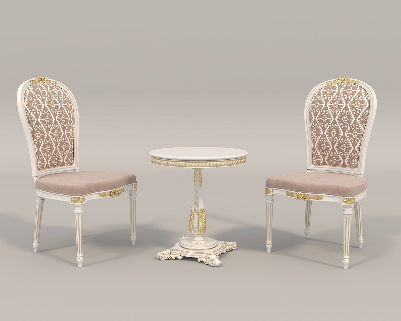 Classic European Style Table And Chairs 10 3D Model - TurboSquid 2274264