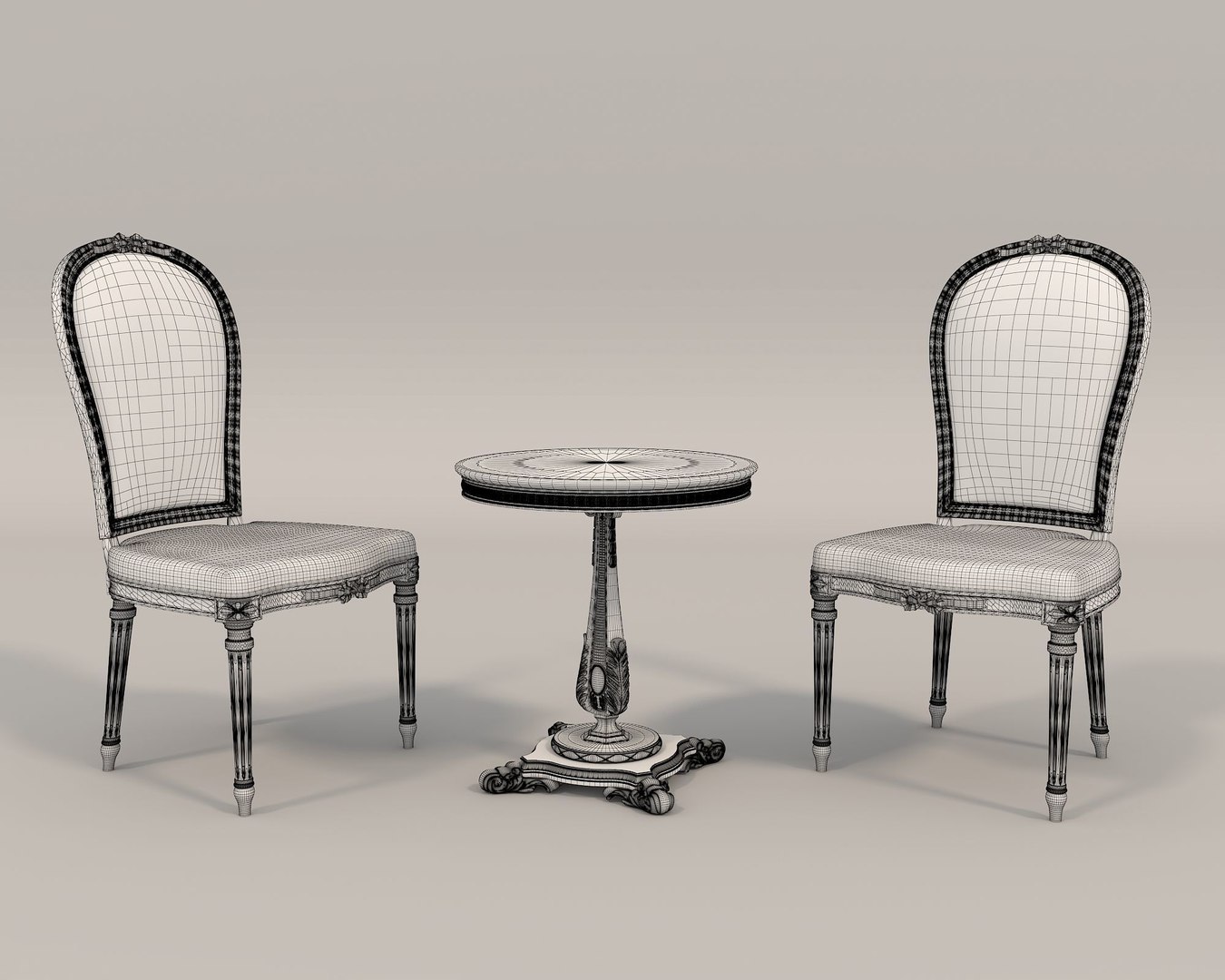 Classic European Style Table And Chairs 10 3D Model - TurboSquid 2274264