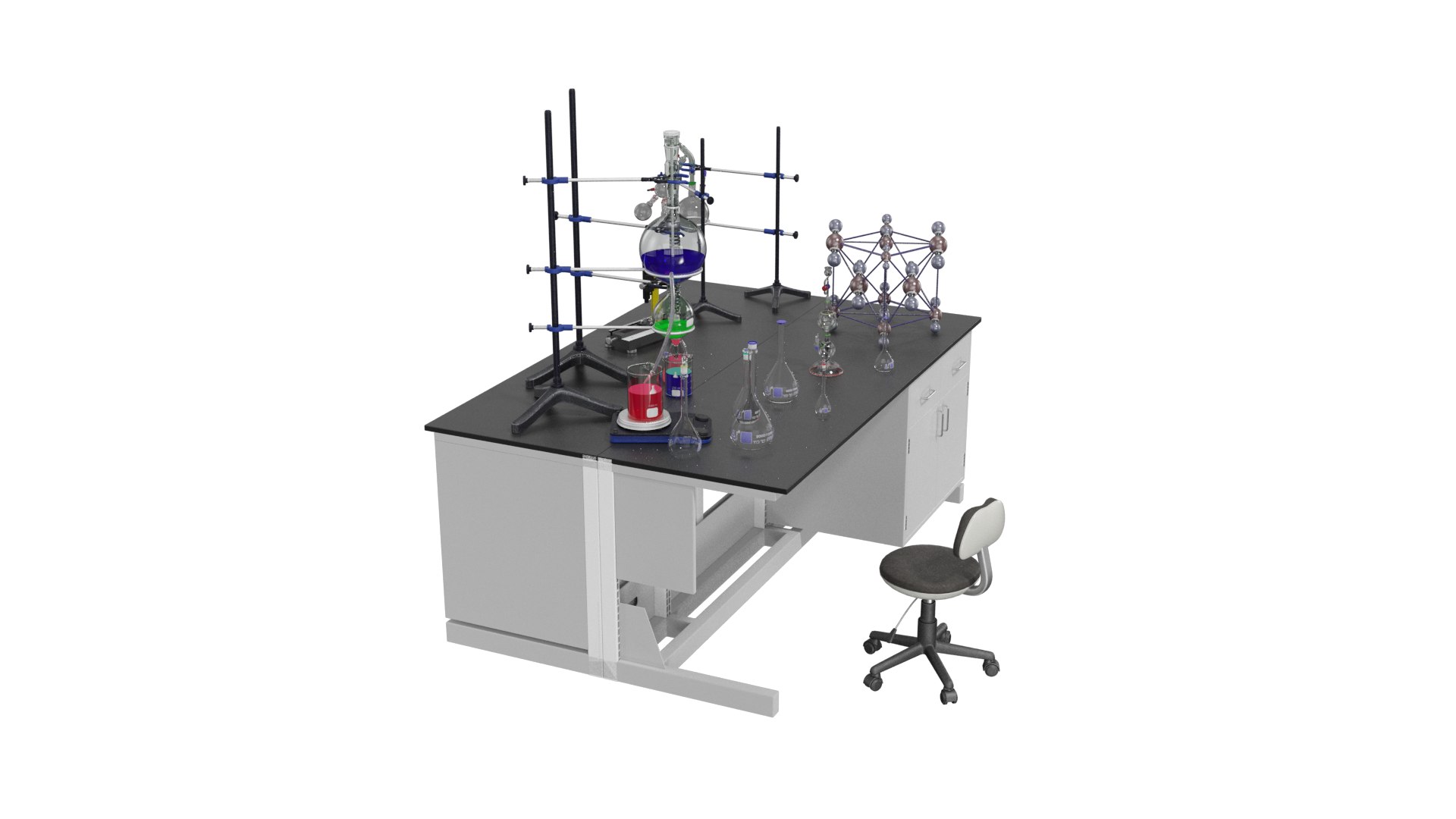 3D Small Laboratory Island Model - TurboSquid 1771733