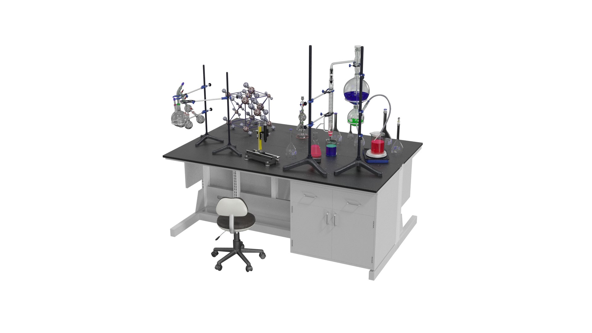 3D Small Laboratory Island Model - TurboSquid 1771733