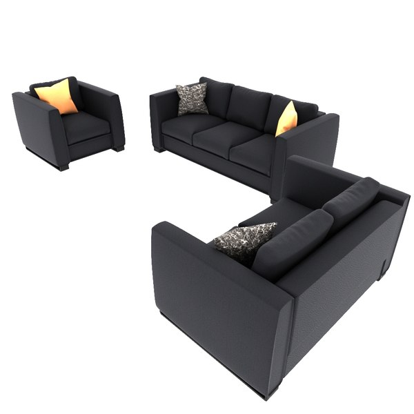 Modern Sofa Set model - TurboSquid 2028149