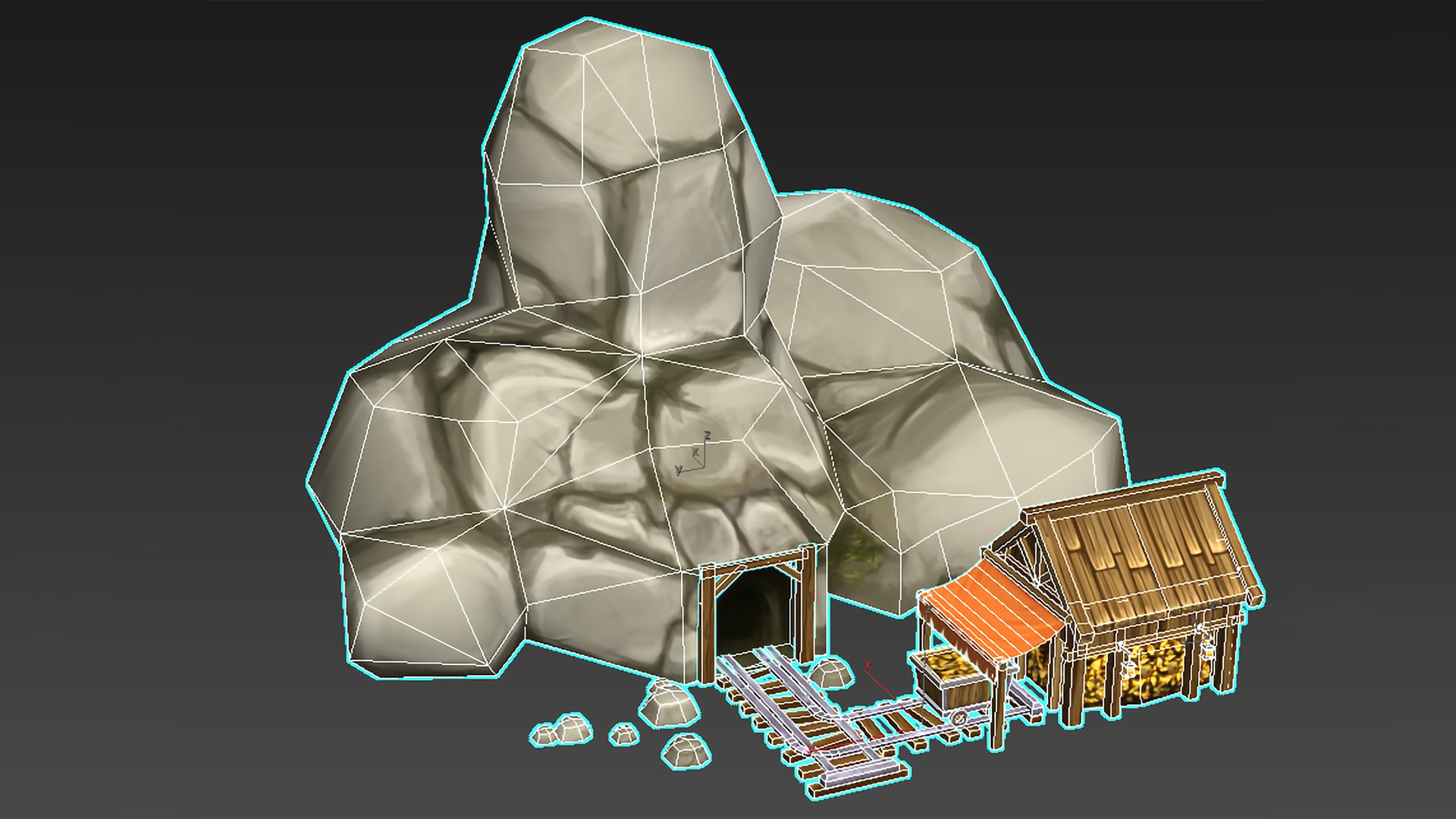 Gold Mine Low Poly 3D Model - TurboSquid 2200377