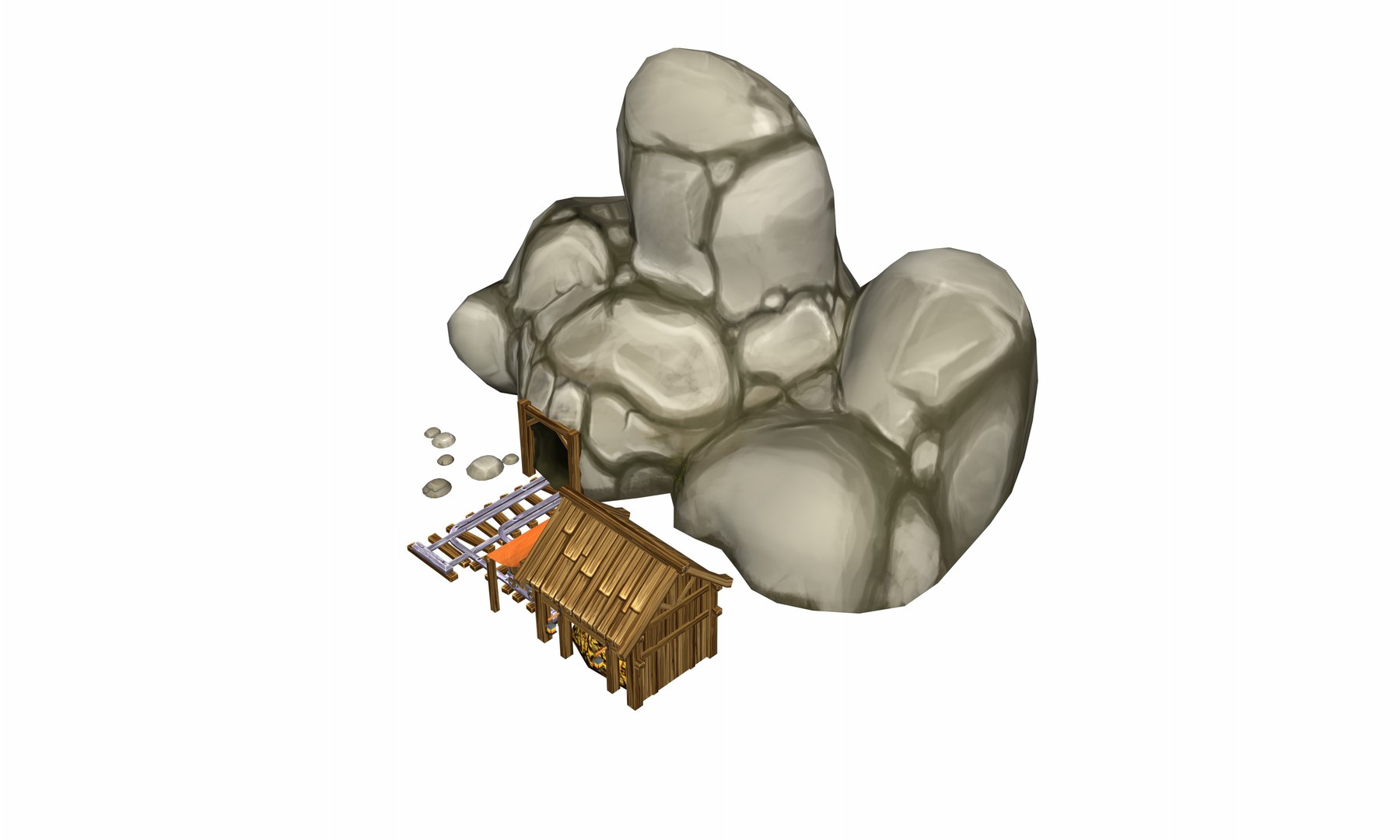 Gold Mine Low Poly 3D Model - TurboSquid 2200377