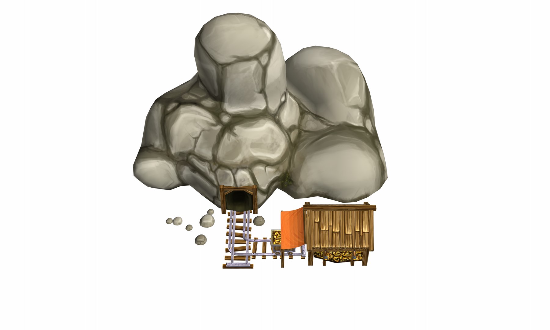 Gold Mine Low Poly 3D Model - TurboSquid 2200377