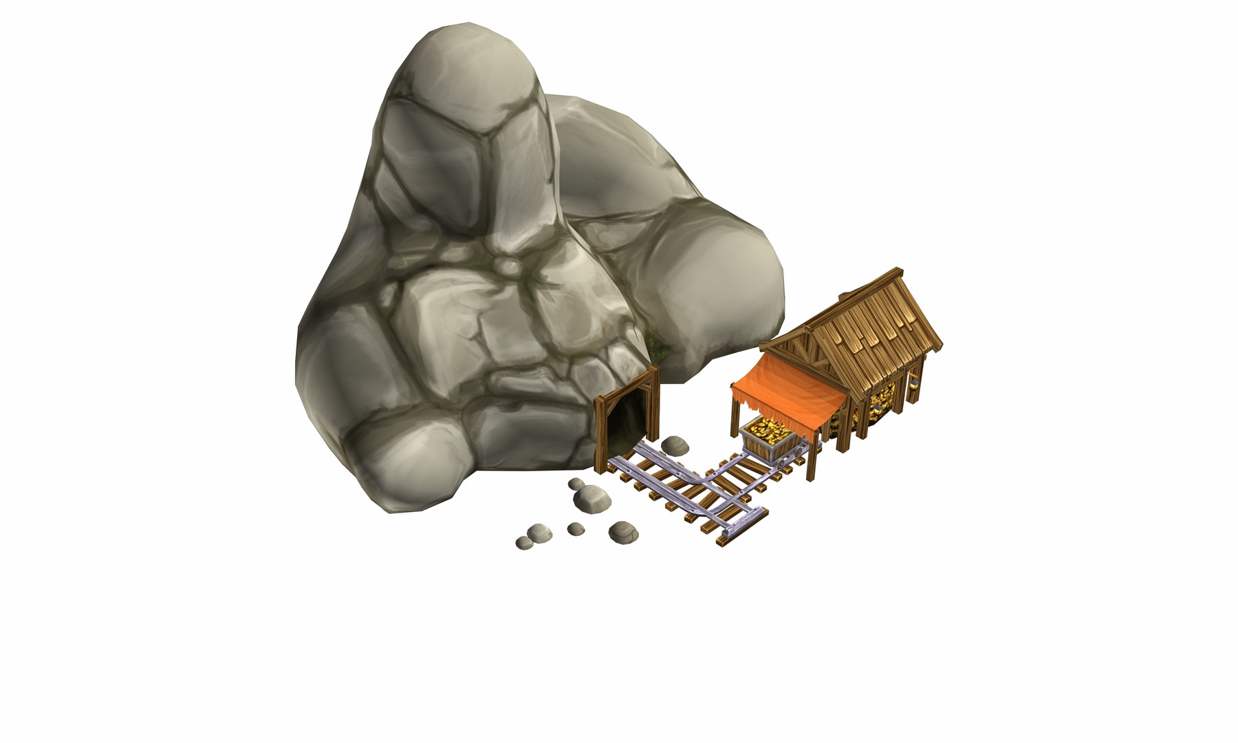 Gold Mine Low Poly 3D Model - TurboSquid 2200377