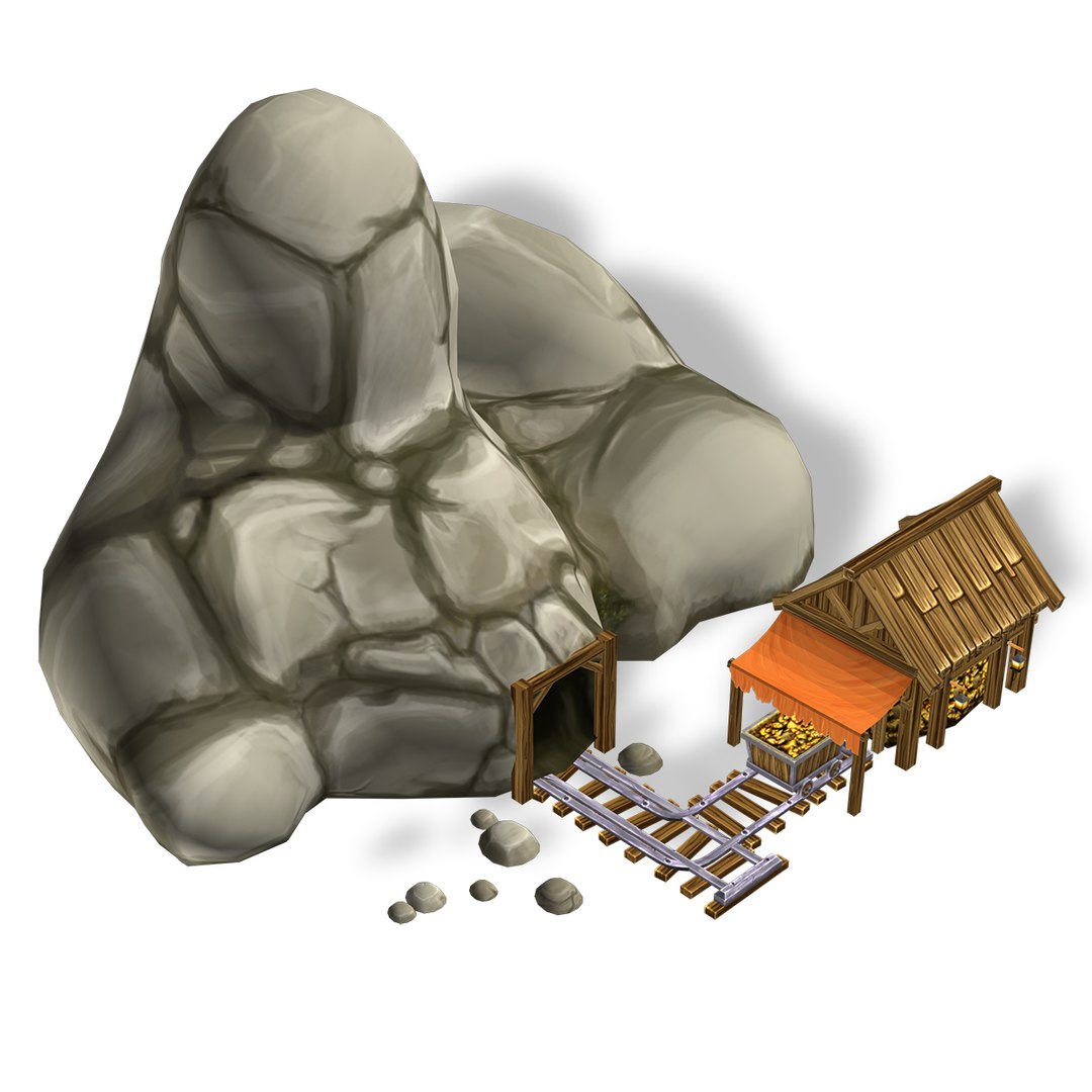 Gold Mine Low Poly 3D Model - TurboSquid 2200377
