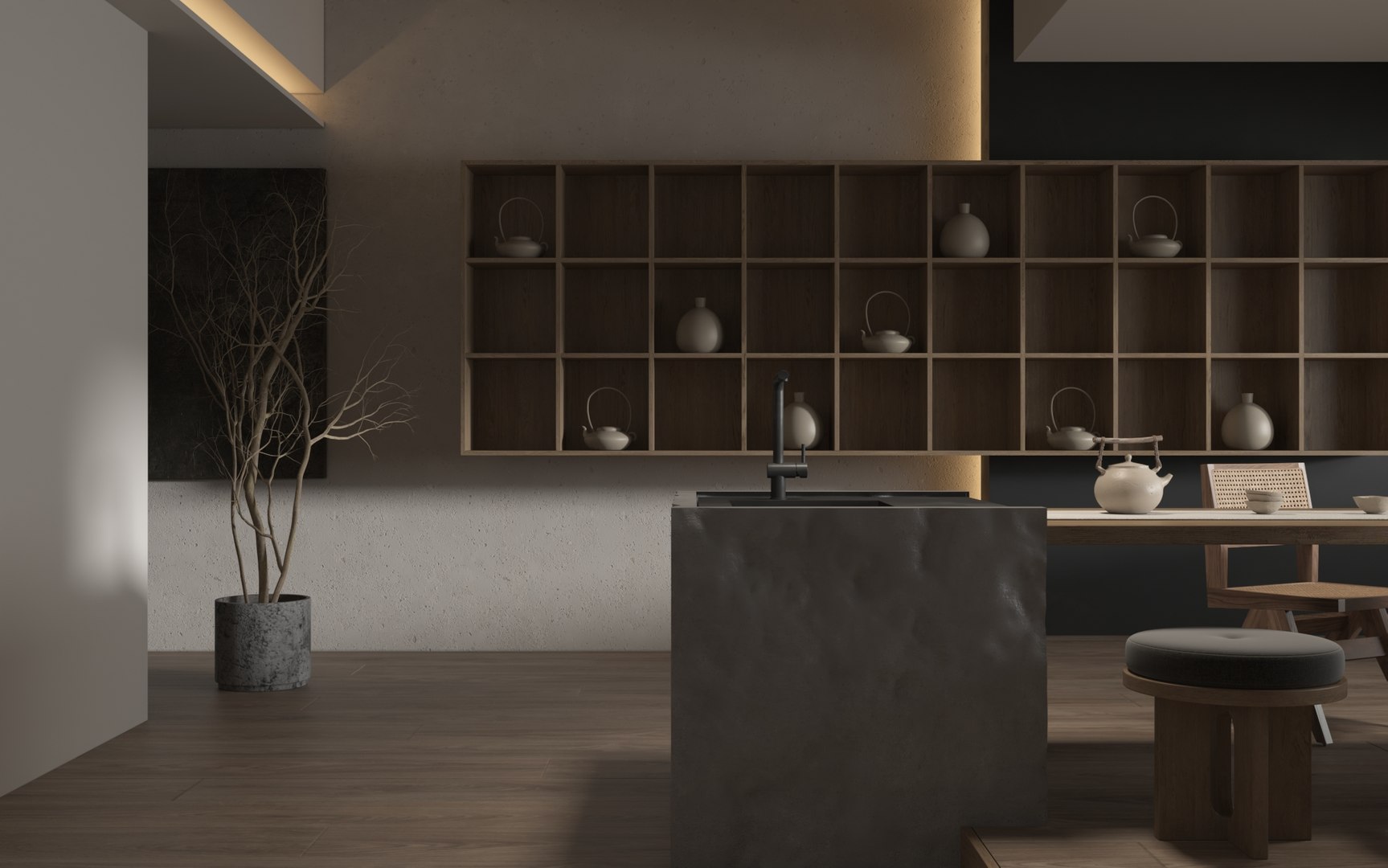 Chinese-style Tea Room Interior Design 3D - TurboSquid 2170211