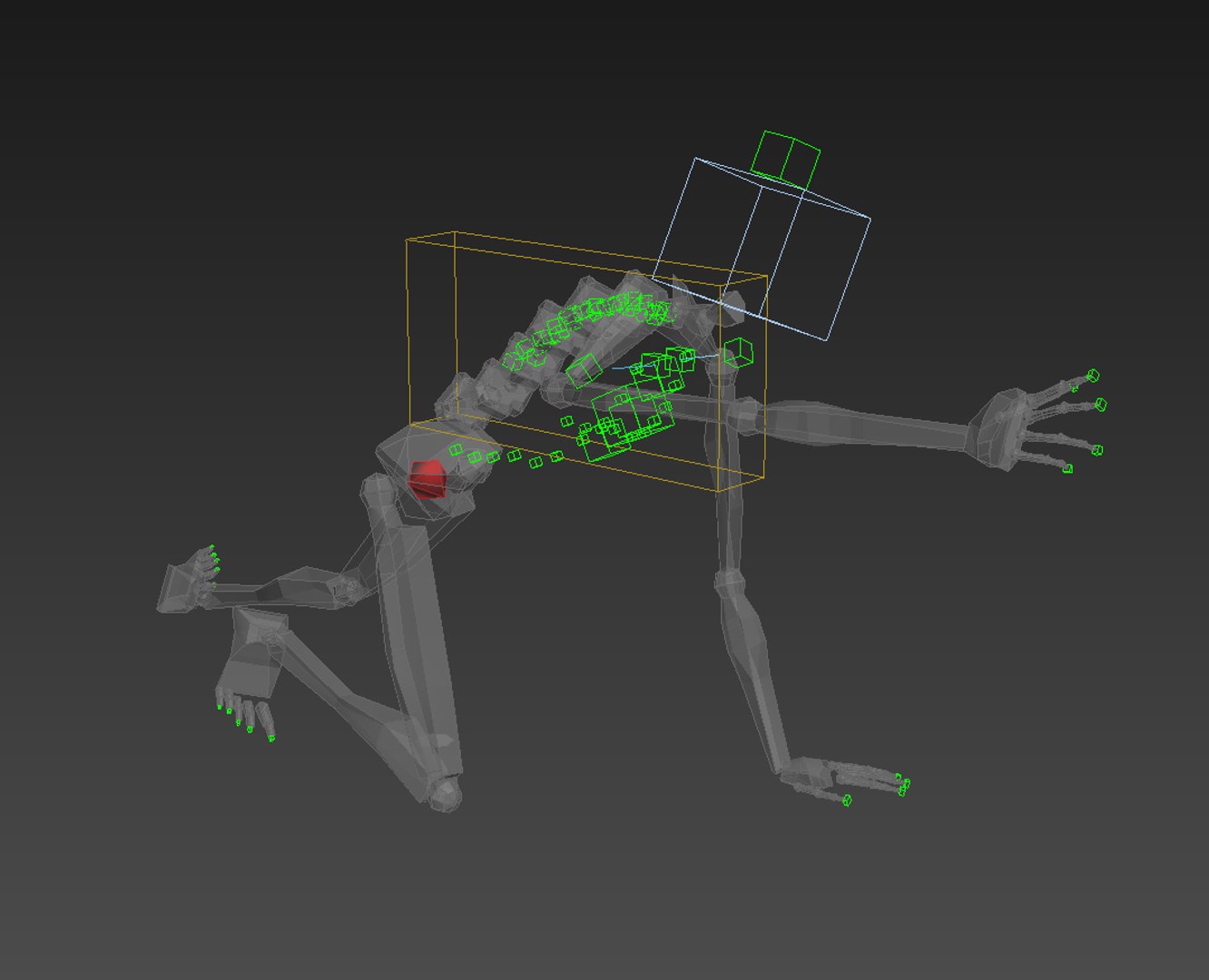realistic human skeleton rigged 3d lwo