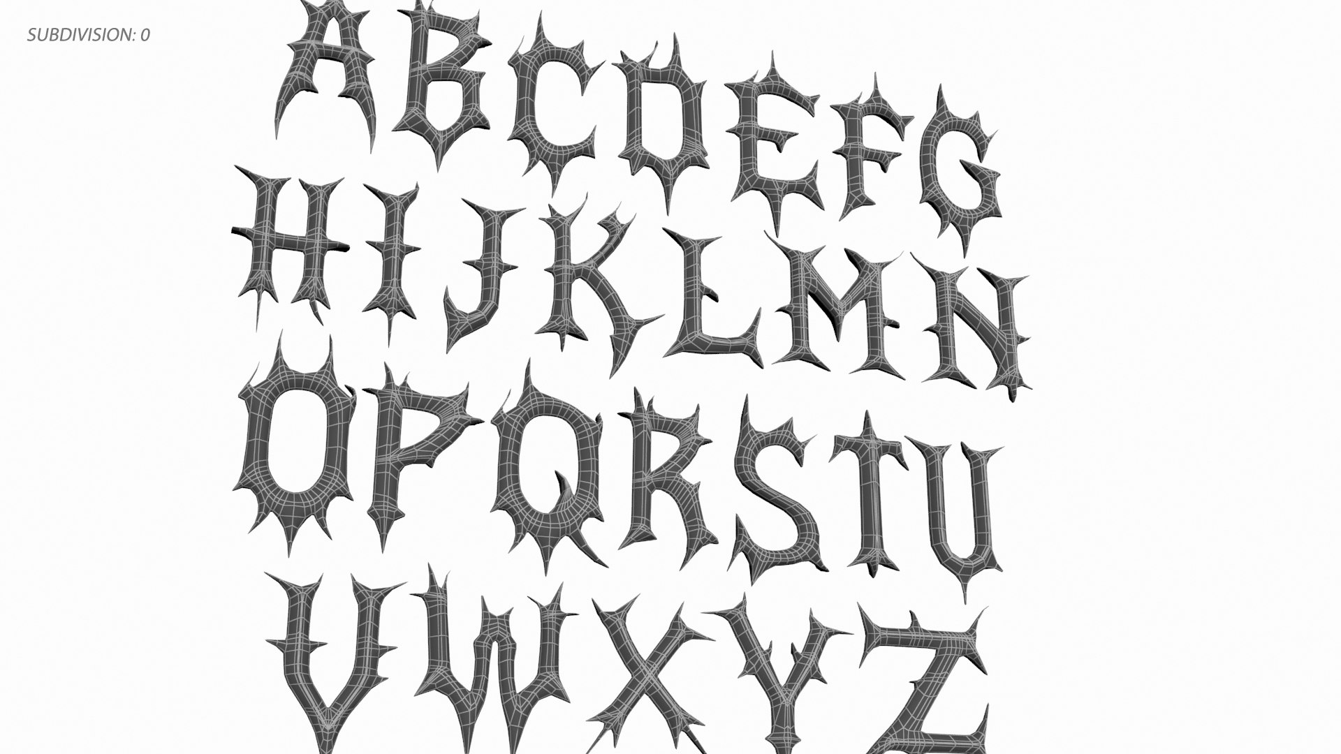3D DIABOLUS Type Alphabet - TurboSquid 2519416