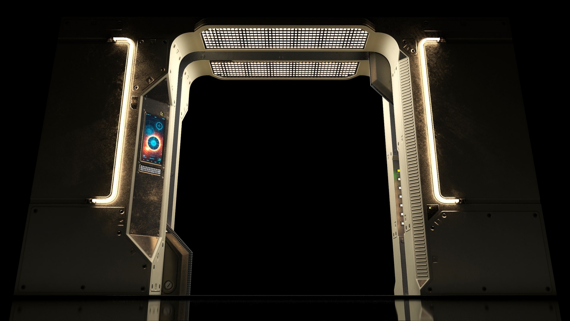 3D Sci-fi Gate Door PBR - TurboSquid 2224939