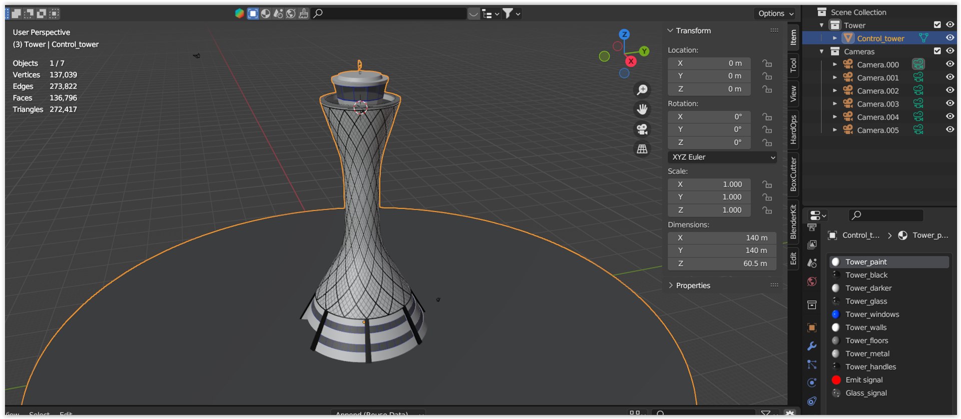 3D Airport Control Tower Exterior - TurboSquid 2091653