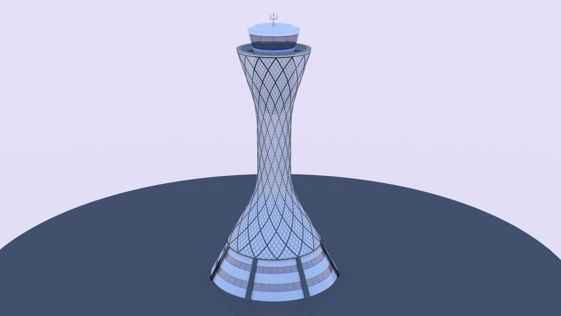 3D Airport Control Tower Exterior - TurboSquid 2091653