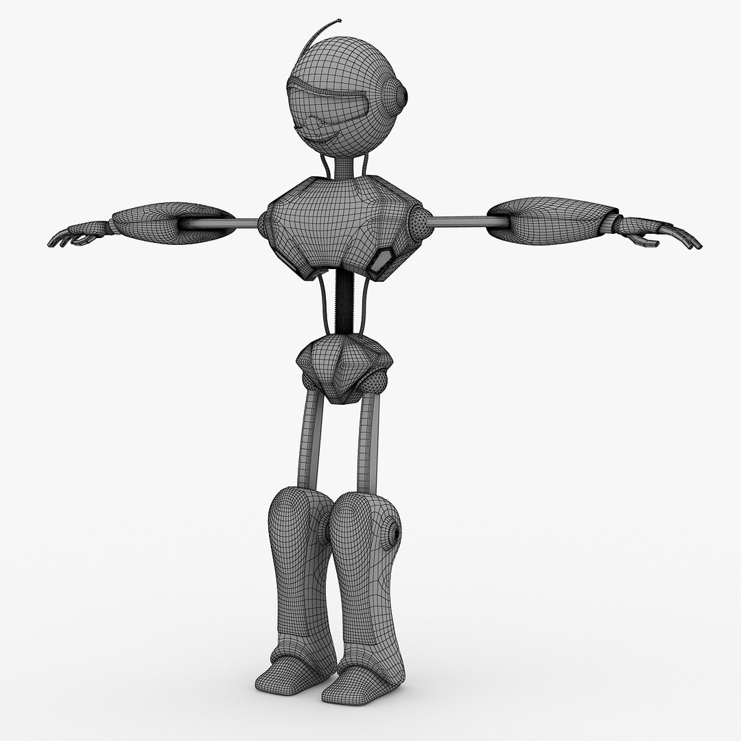 3ds friendly robot character