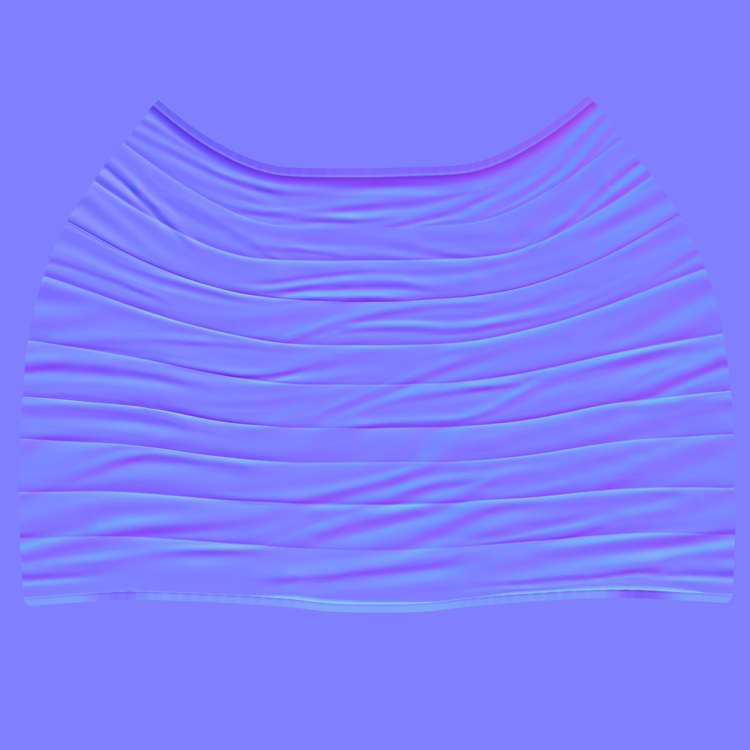 Horizontally Pleated Skirt 3D Model - TurboSquid 1987812