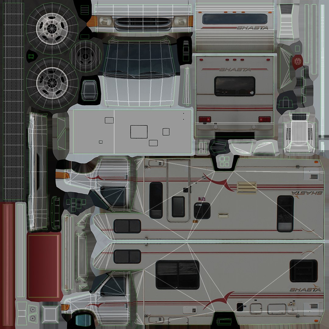 3D Shasta 350 RV 1997 model - TurboSquid 1784035