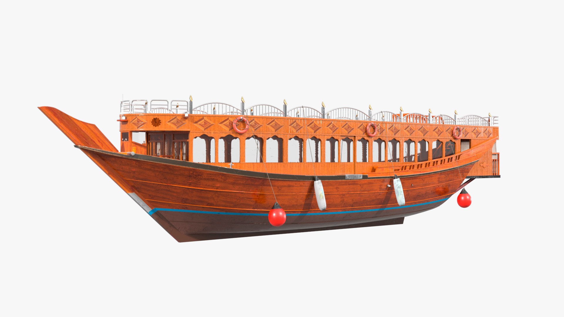Qatar Wooden Dhow Boat Traditional Brown 3D Model - TurboSquid 2458275