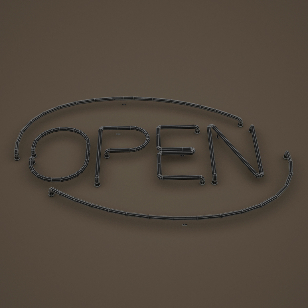 Open Sign Neon 3d Model