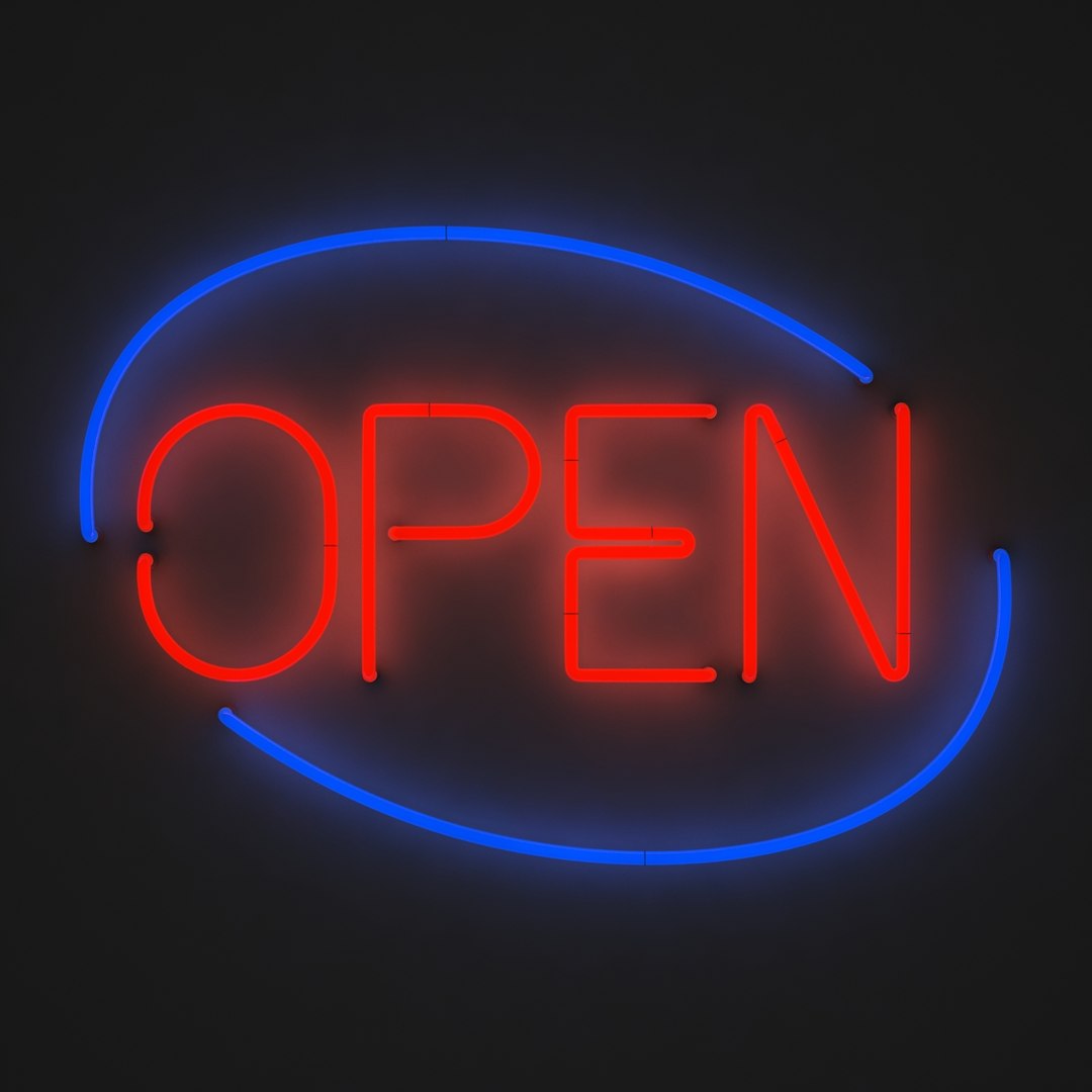 Open Sign Neon 3d Model