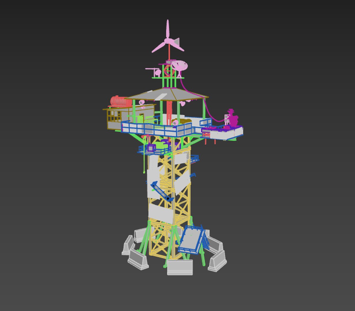 Post-Apocalyptic Watch Tower With Living Environment Model - TurboSquid ...