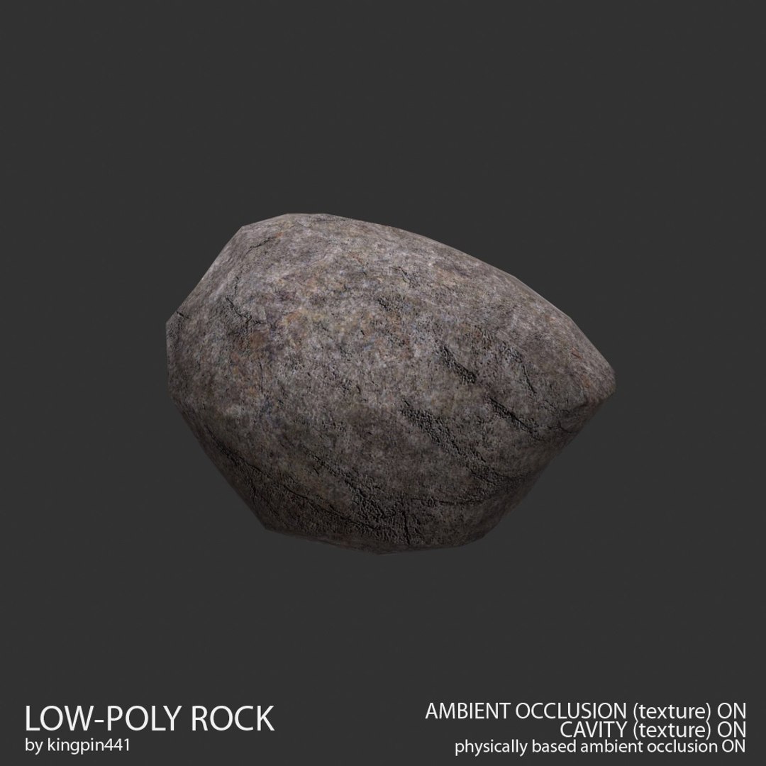 3d model of low-poly rock