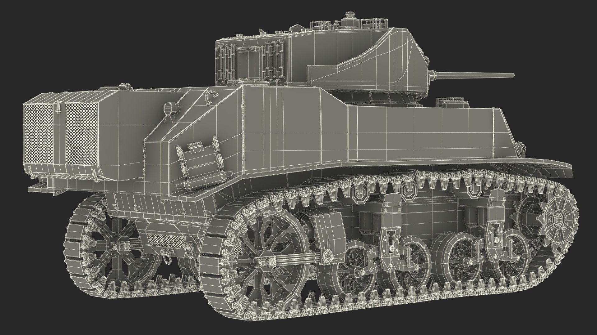 M5 Stuart Light Tank Rigged 3D model - TurboSquid 2126507
