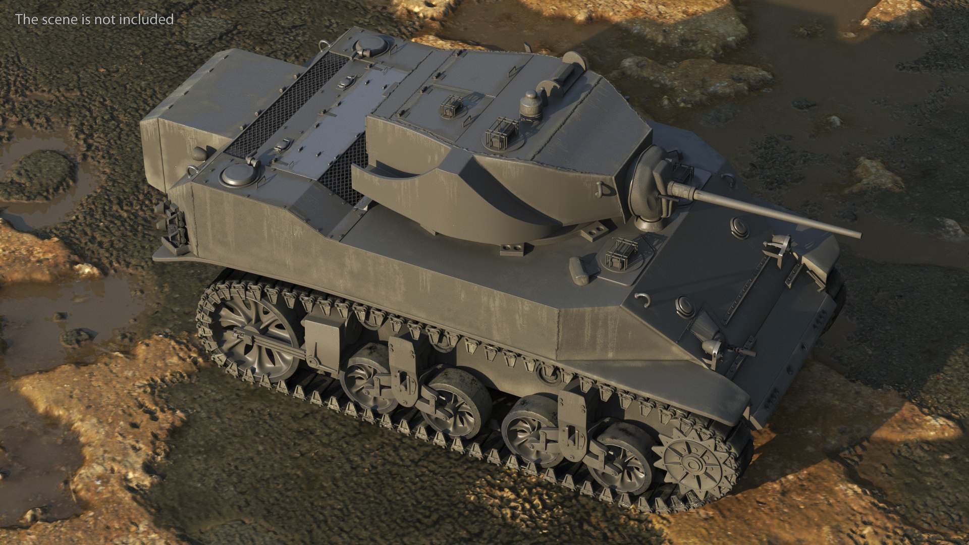M5 Stuart Light Tank Rigged 3D Model - TurboSquid 2126507