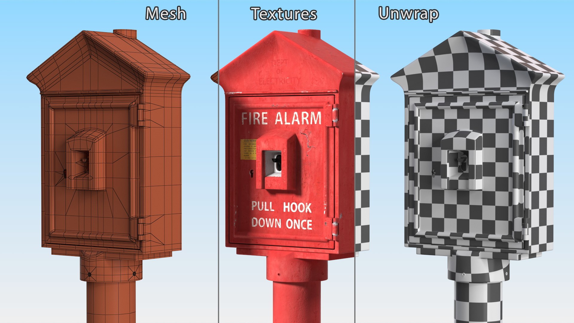3D model Retro Fire Alarm Call Box Aged - TurboSquid 2076171