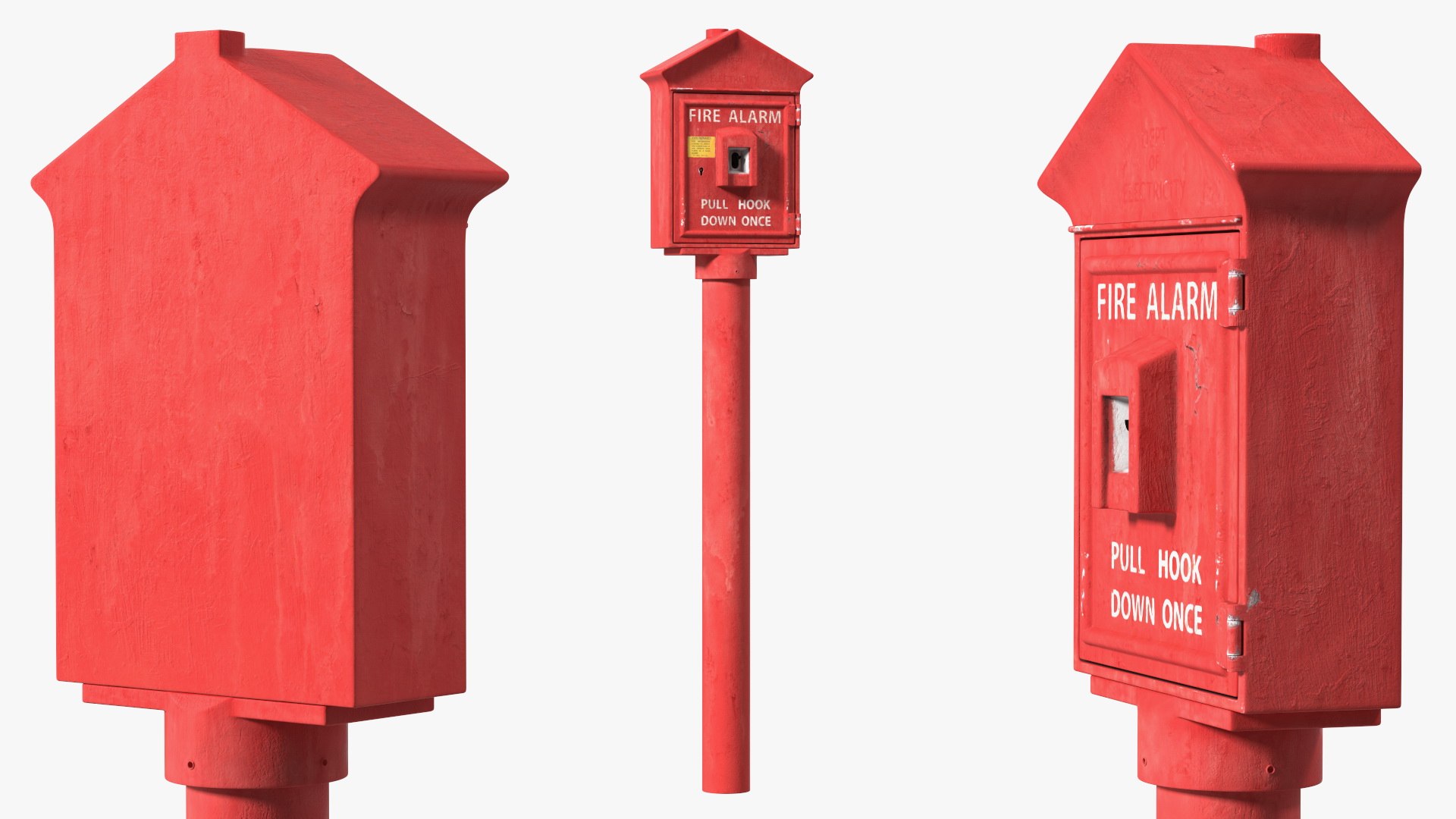 3D model Retro Fire Alarm Call Box Aged - TurboSquid 2076171