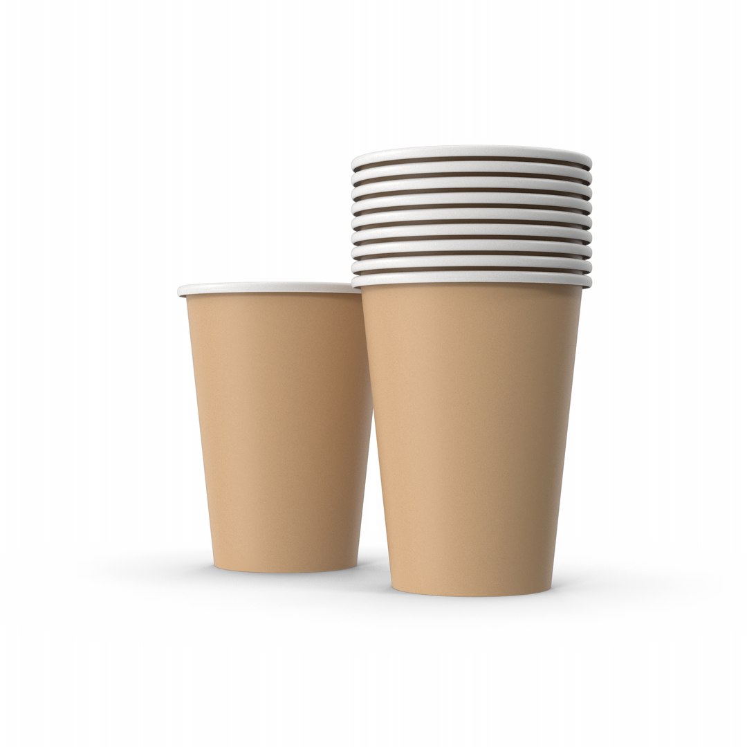 3D Stack Of Paper Cups Model - TurboSquid 1892638