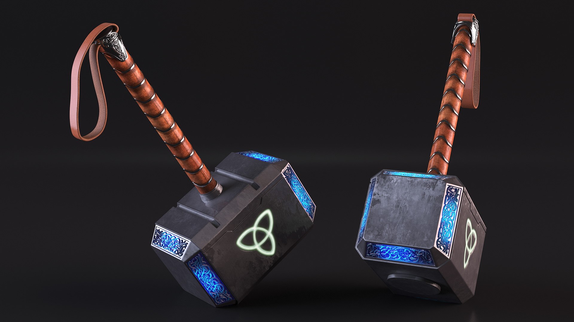 Thor Hammer Mjolnir Glowing Blue 3D - TurboSquid 2139318