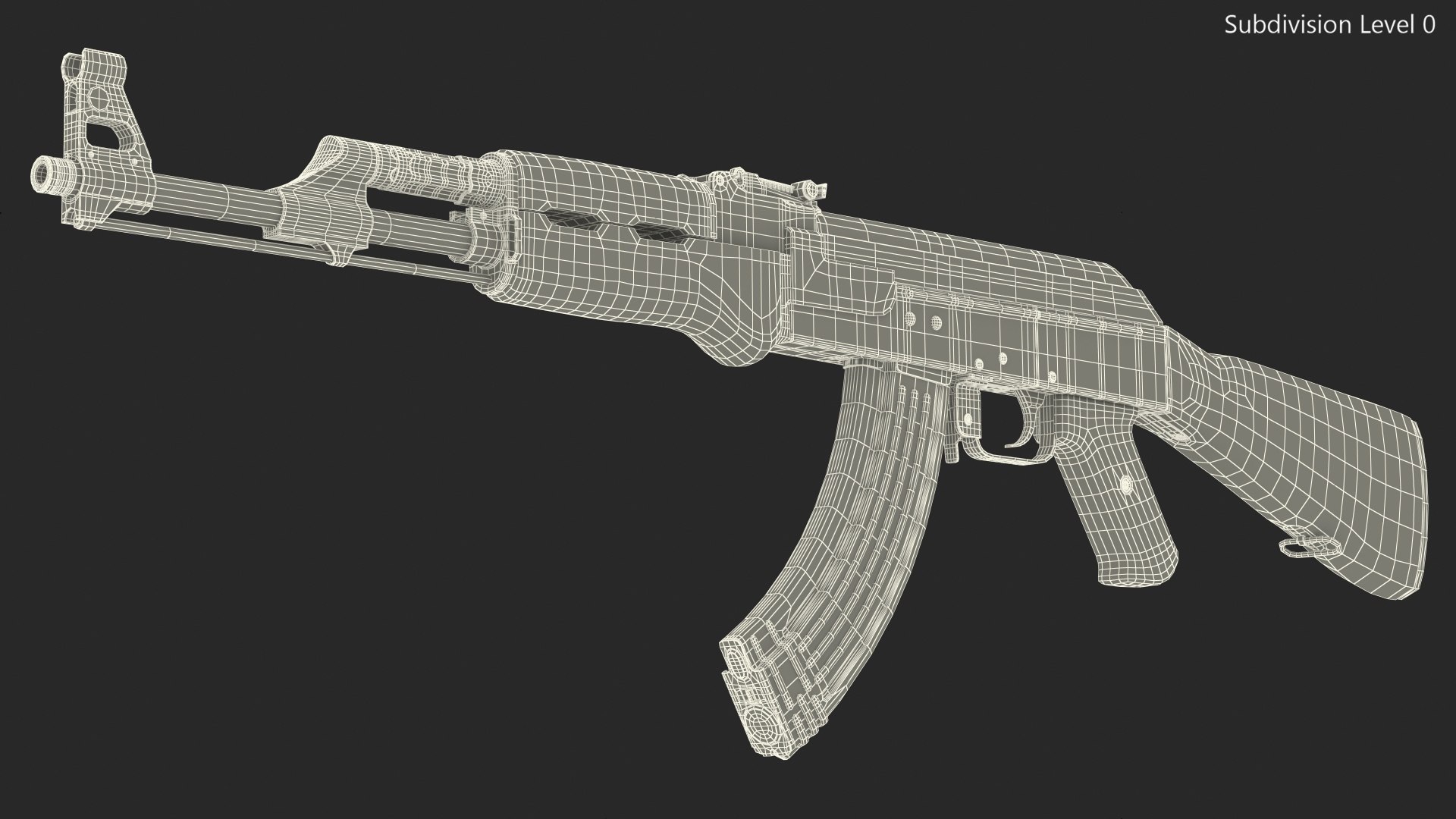 3D Assault Rifle AK 47 Gold Model - TurboSquid 1991120