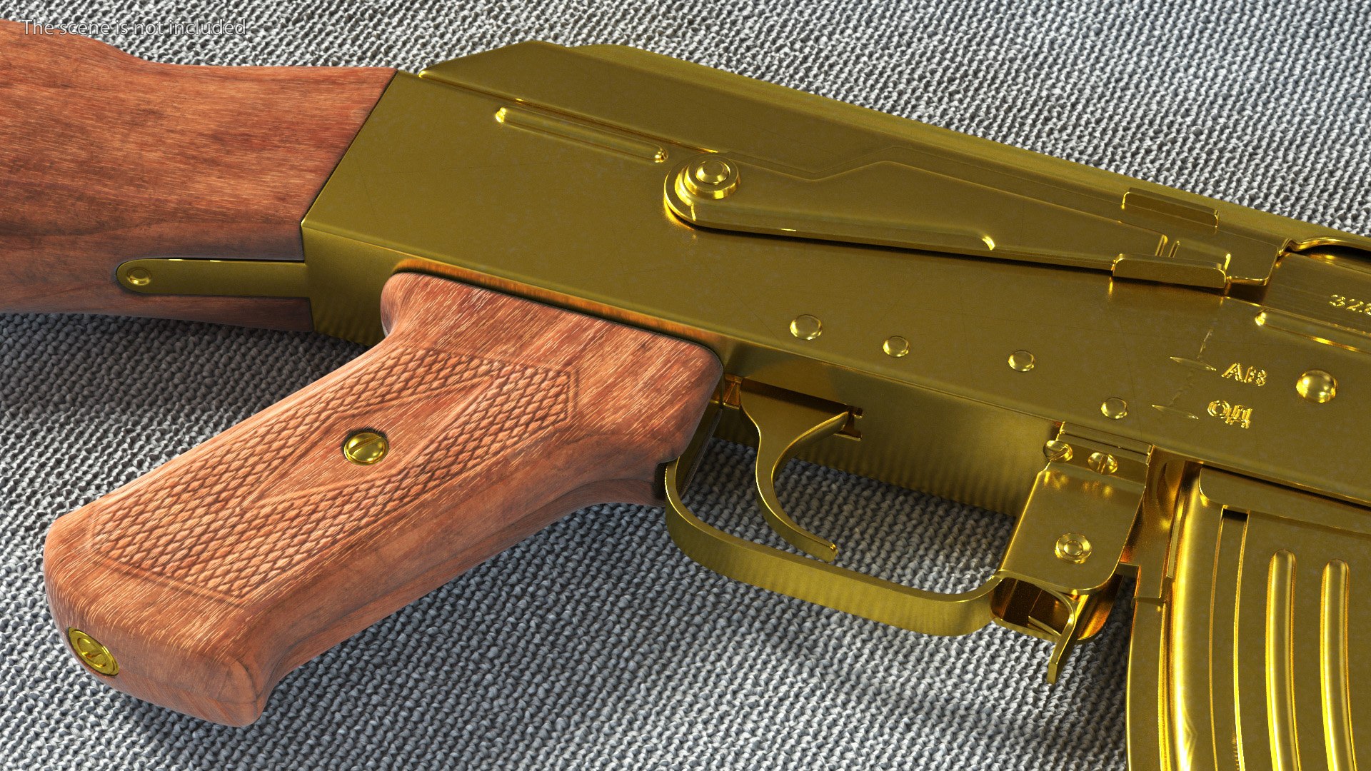 3D Assault Rifle AK 47 Gold Model - TurboSquid 1991120