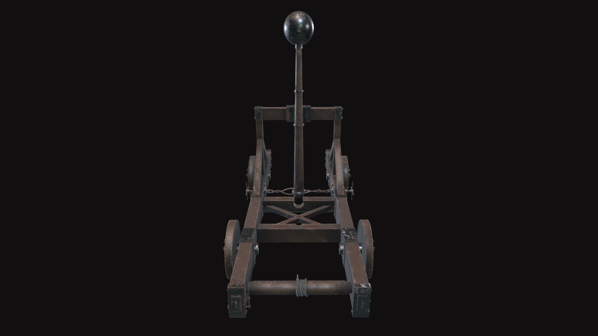 3D Medieval Catapult 02 Old Model - TurboSquid 2318956