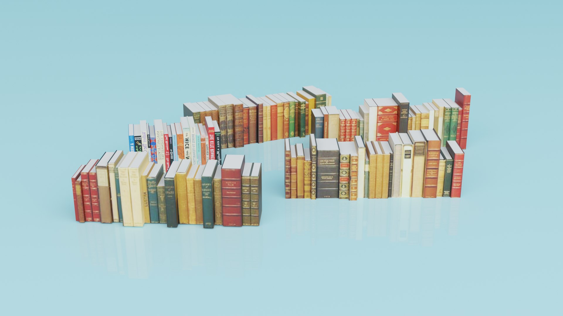 3D Bookcase Books Blocks Model - TurboSquid 1703839