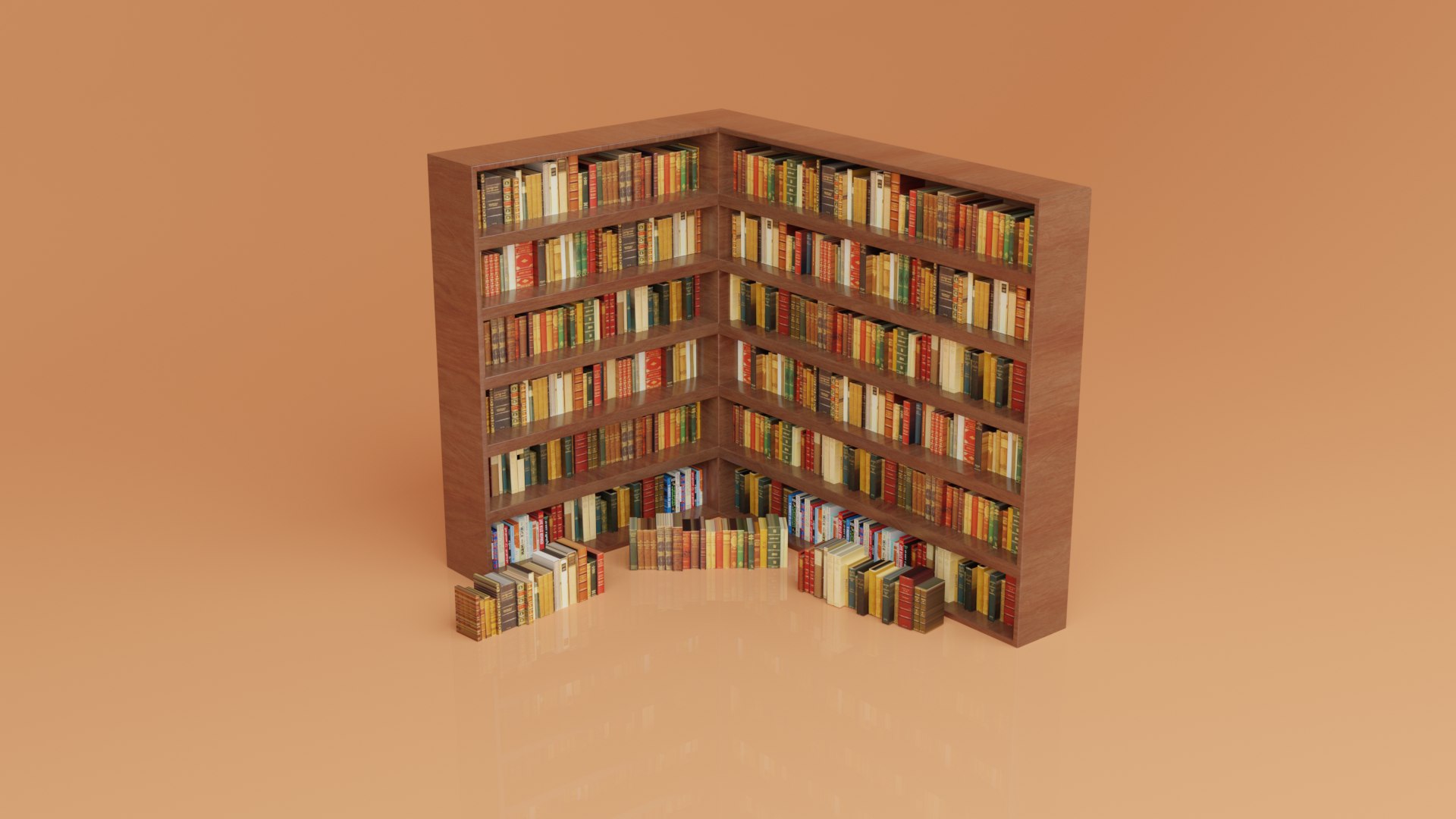 3D Bookcase Books Blocks Model - TurboSquid 1703839