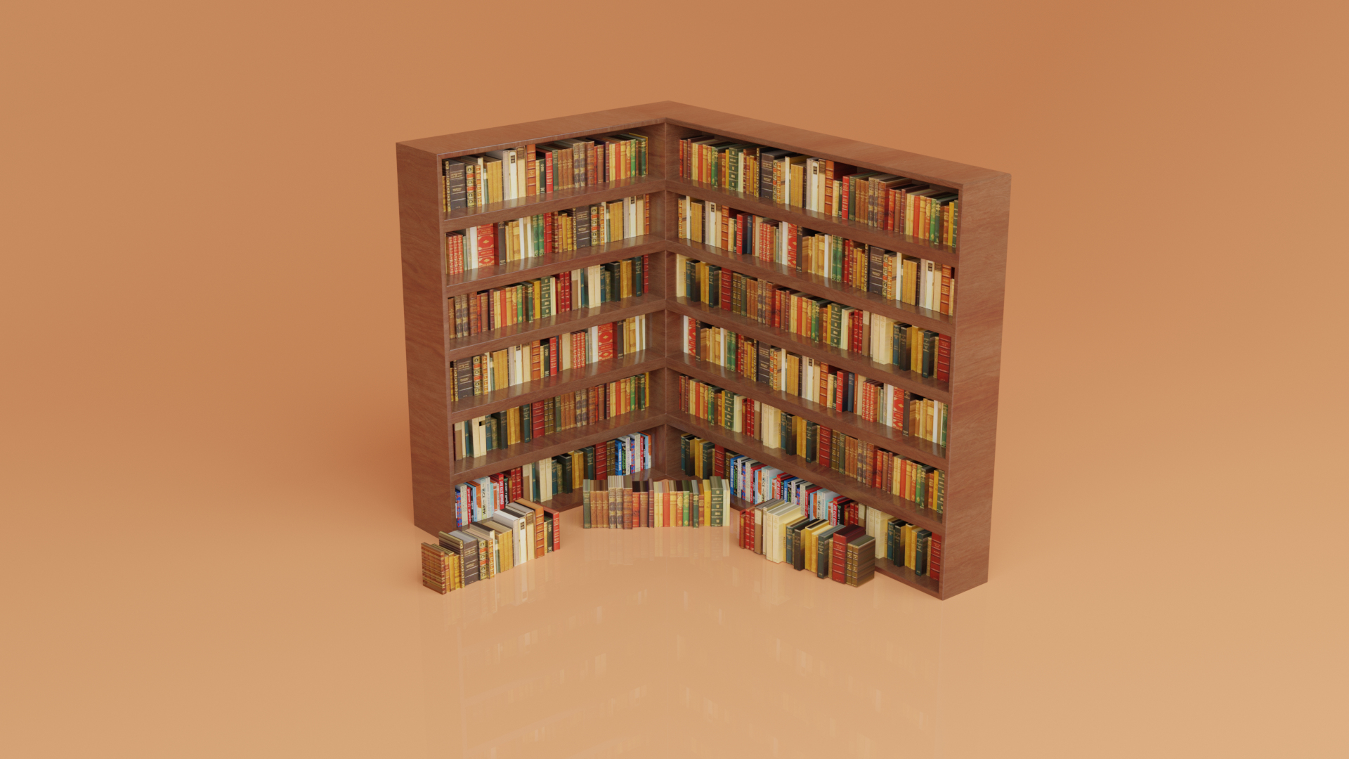 3D bookcase books blocks model - TurboSquid 1703839