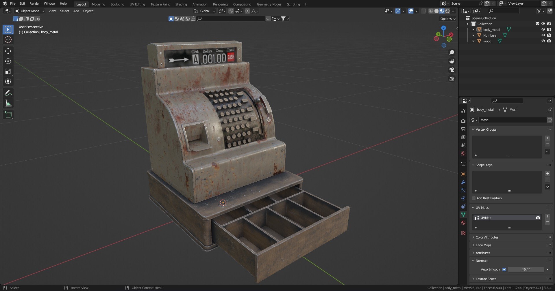3D Old Antique Cash Register - TurboSquid 2328661