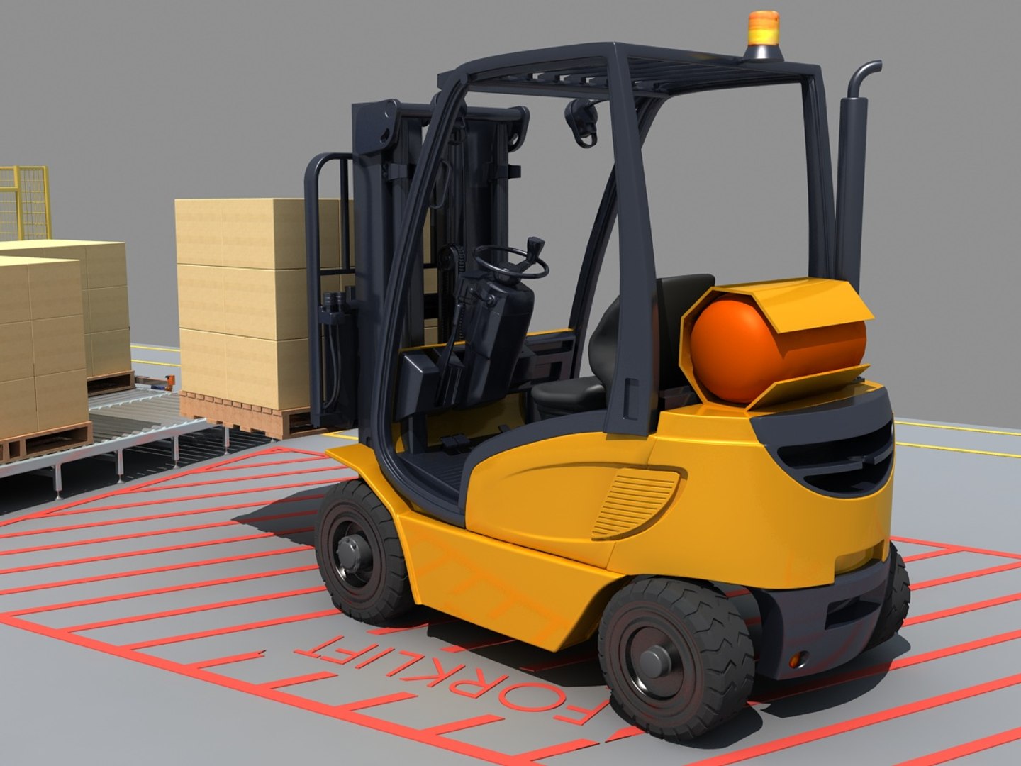 3D model palletizing cell scene 02 - TurboSquid 1206728