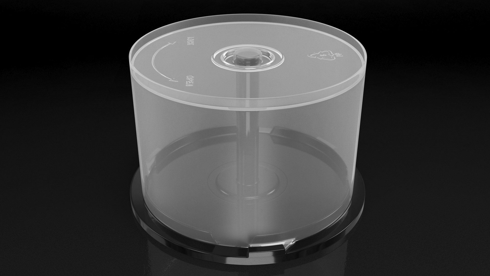 3D Empty CD DVD Spindle Cake Box For 50 Discs Model - TurboSquid 1830051