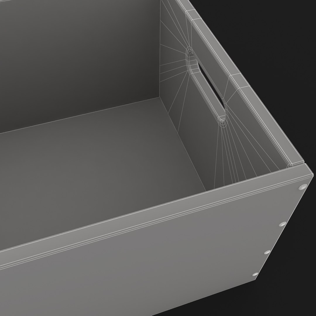 3d Model Realistic Wooden Box 03