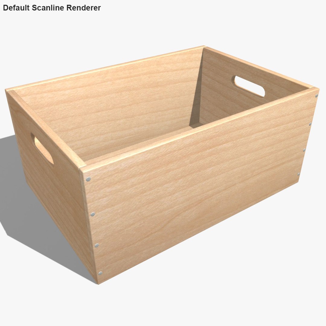 3d Model Realistic Wooden Box 03