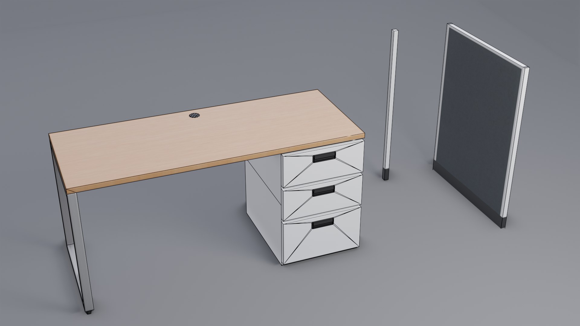 3D Low Poly Office Desk model - TurboSquid 1733915