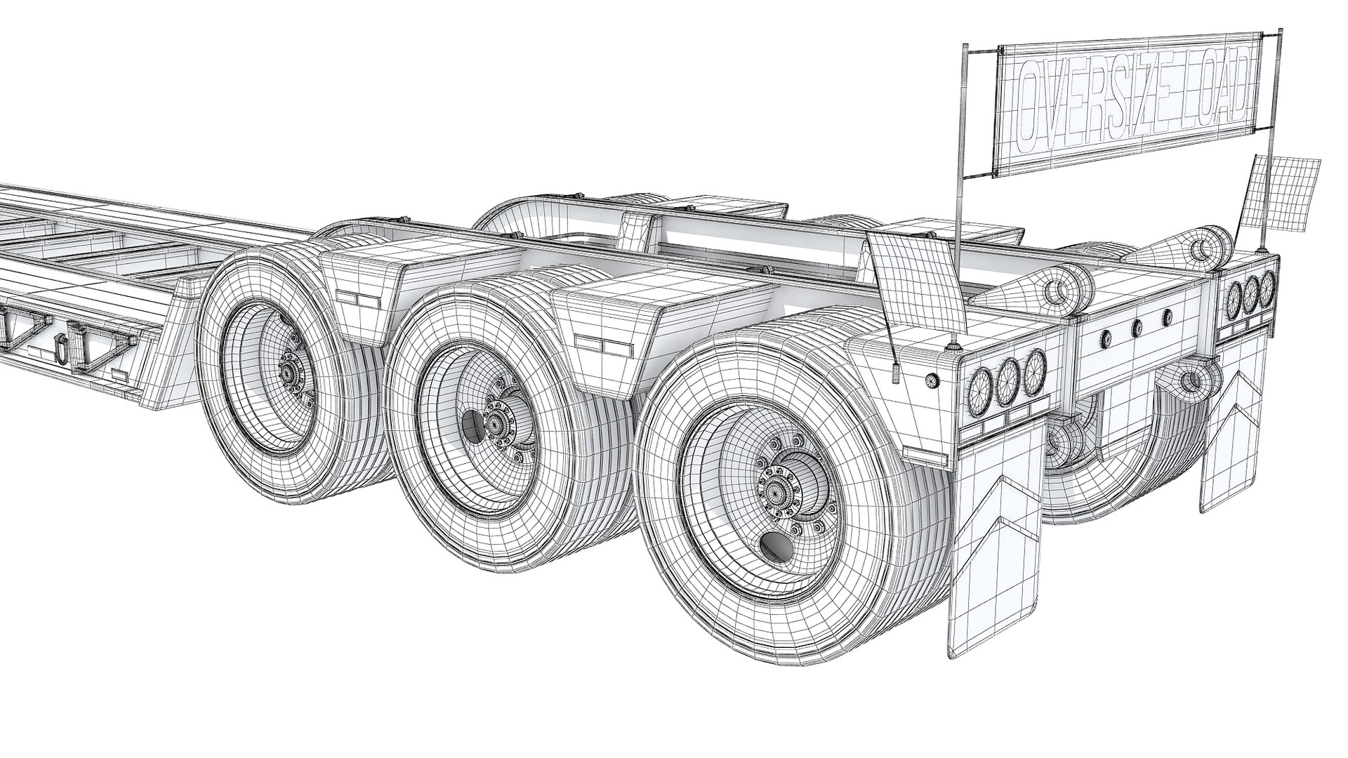 Semi Truck With Lowboy Trailer 3D Model - TurboSquid 2038402