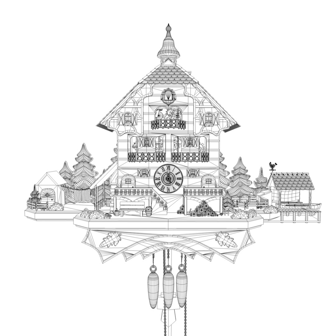 clock cuckoo 3d model