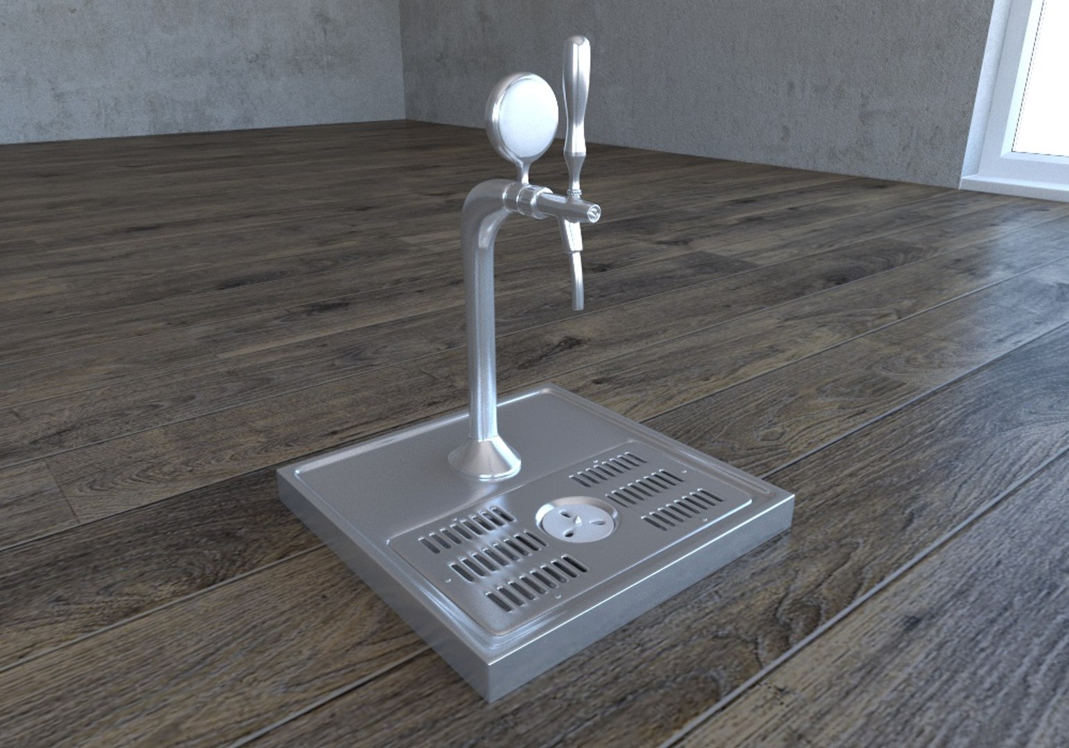 3d Model Draft Beer Pouring