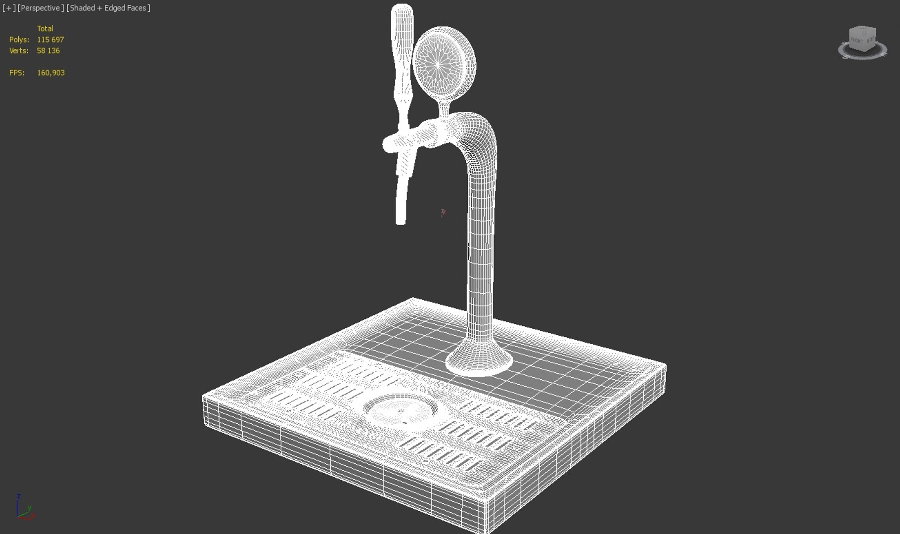 3d Model Draft Beer Pouring