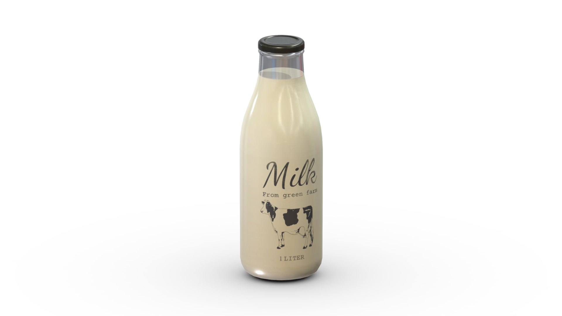 Supermarket Milk Bottle 01 Low Poly PBR Realistic 3D Model - TurboSquid ...